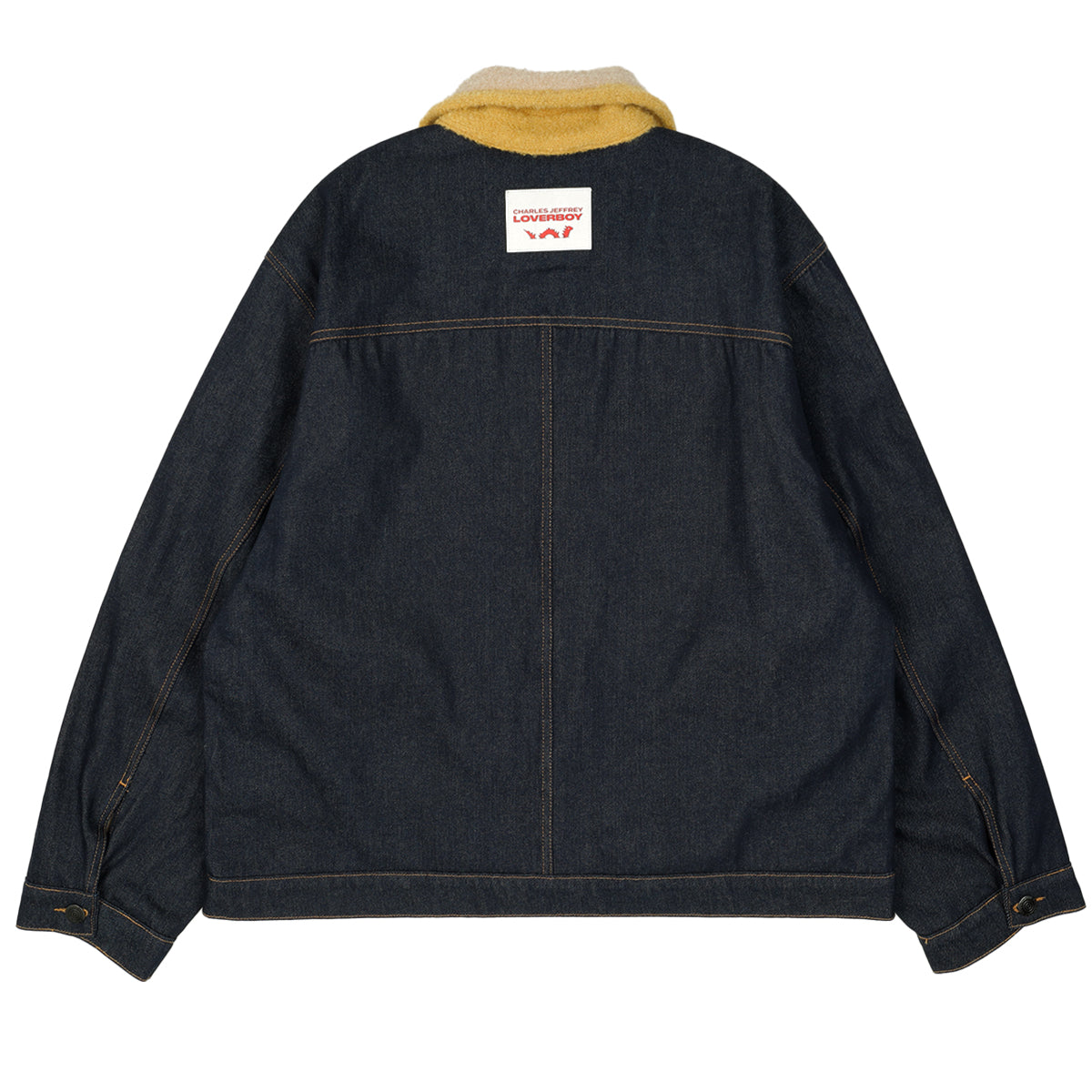 CHARLES JEFFREY LOVERBOY - DENIM JACKET WITH KNITTED COLLAR | cherry ...